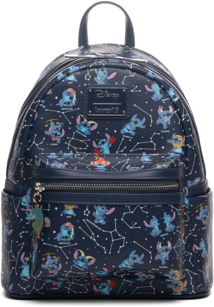 Amazon.com | Loungefly Disney Lilo & Stitch Zodiac Glow In The Dark All ...
