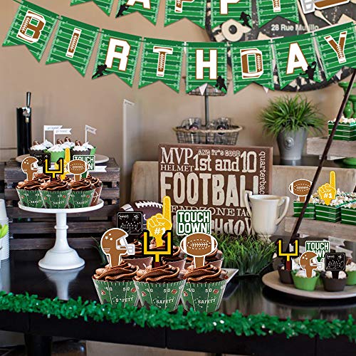 Snapklik.com : 24packs Football Cupcake Toppers And Wrappers Football ...