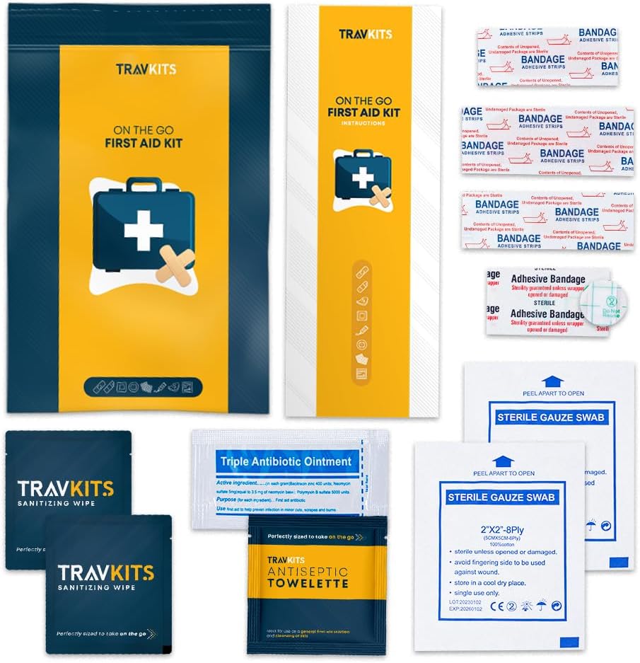 Amazon.com: TravKits First Aid Kit - [12 Pack] Treat Cuts, Scrapes ...