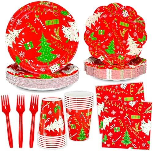 Amazon.com: Decodinli Christmas Party Decorations, Christmas Disposable ...