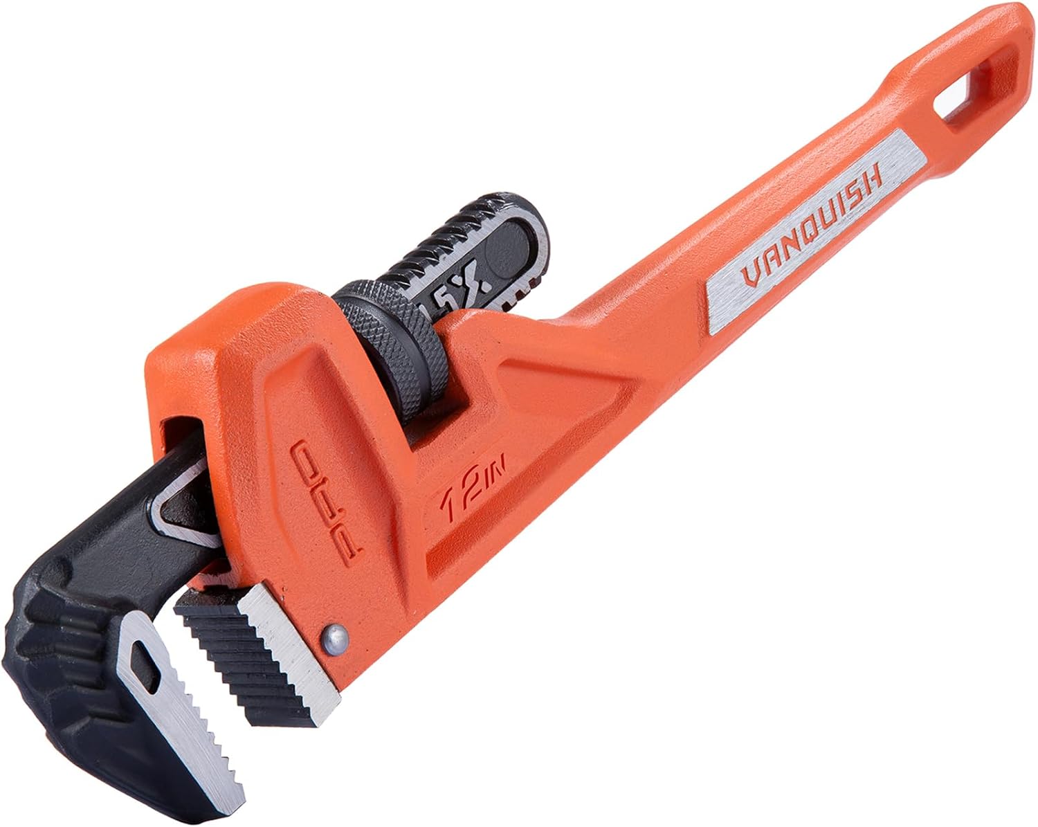 Vanquish Heavy Duty Aluminum Pipe Wrench, 12 inch Adjustable Plumbing ...