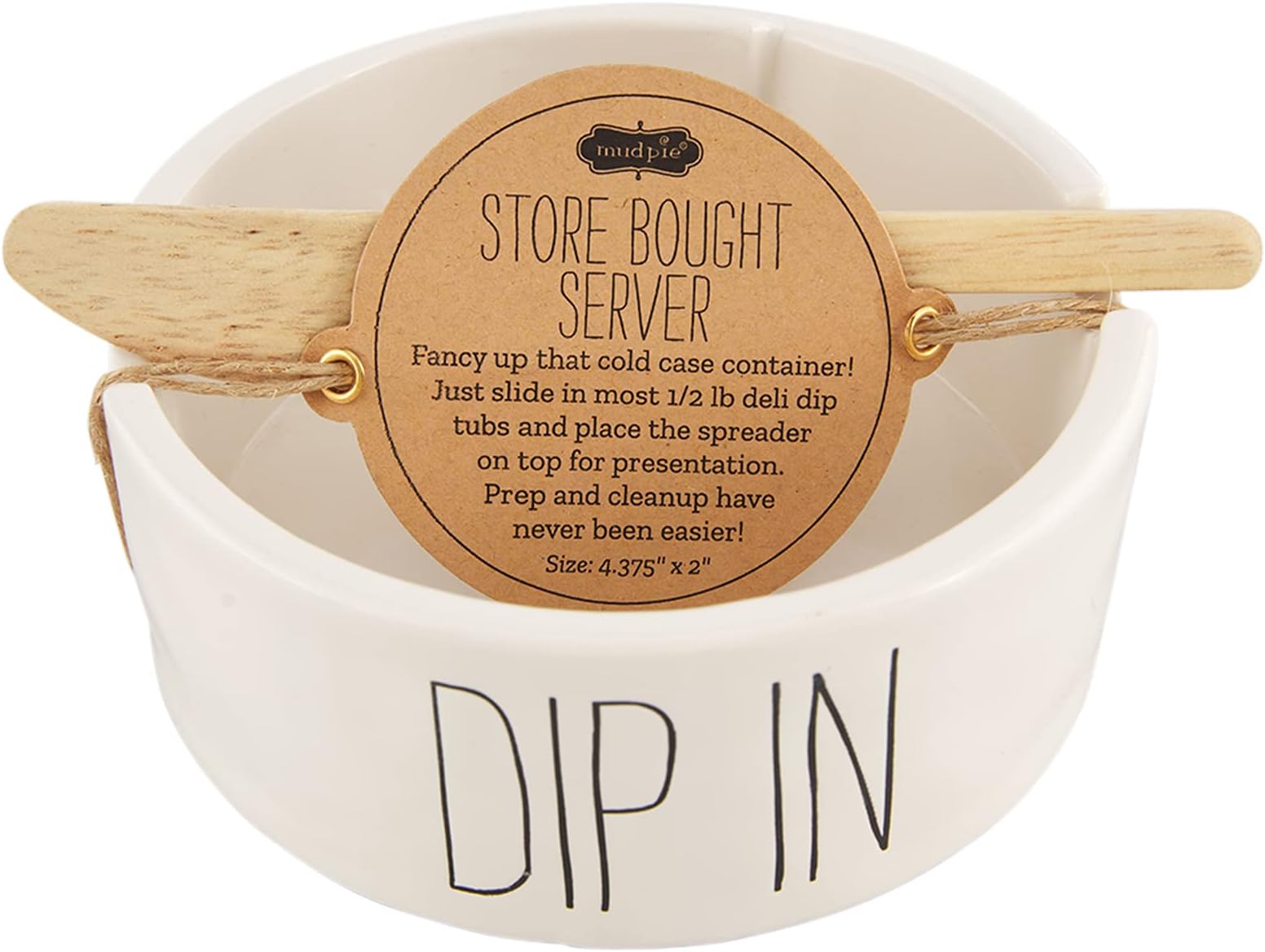 Amazon.com | Mud Pie Circa Lets Dip Set, White 2" x 6": Chip & Dip Sets