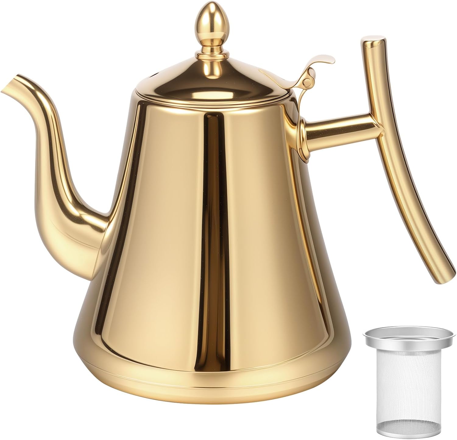Amazon.com: Stainless Steel Teapot, 1.7L Teapot with Removeable Infuser ...