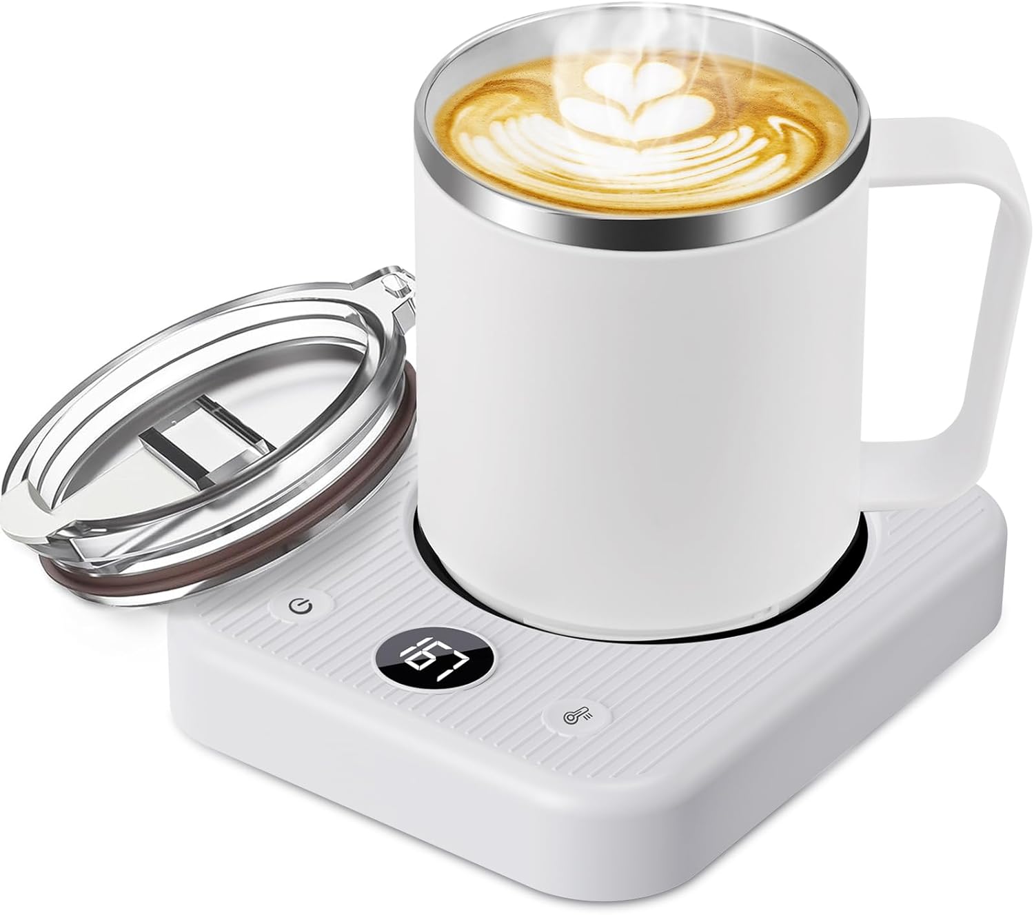 Amazon.com: Waipfaru Coffee Mug Warmer & Mug Set for Desk, Heated ...