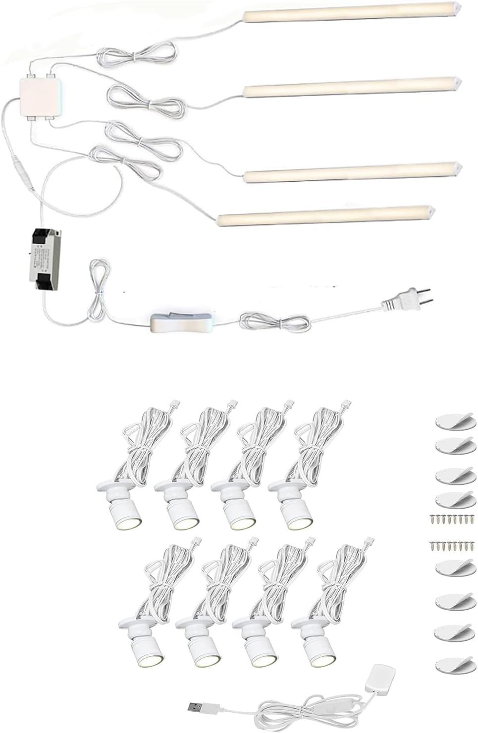 Cefrank (4 12 Inches V-Shape LED Light Bars Kit + (8) 1W Mini Spot ...