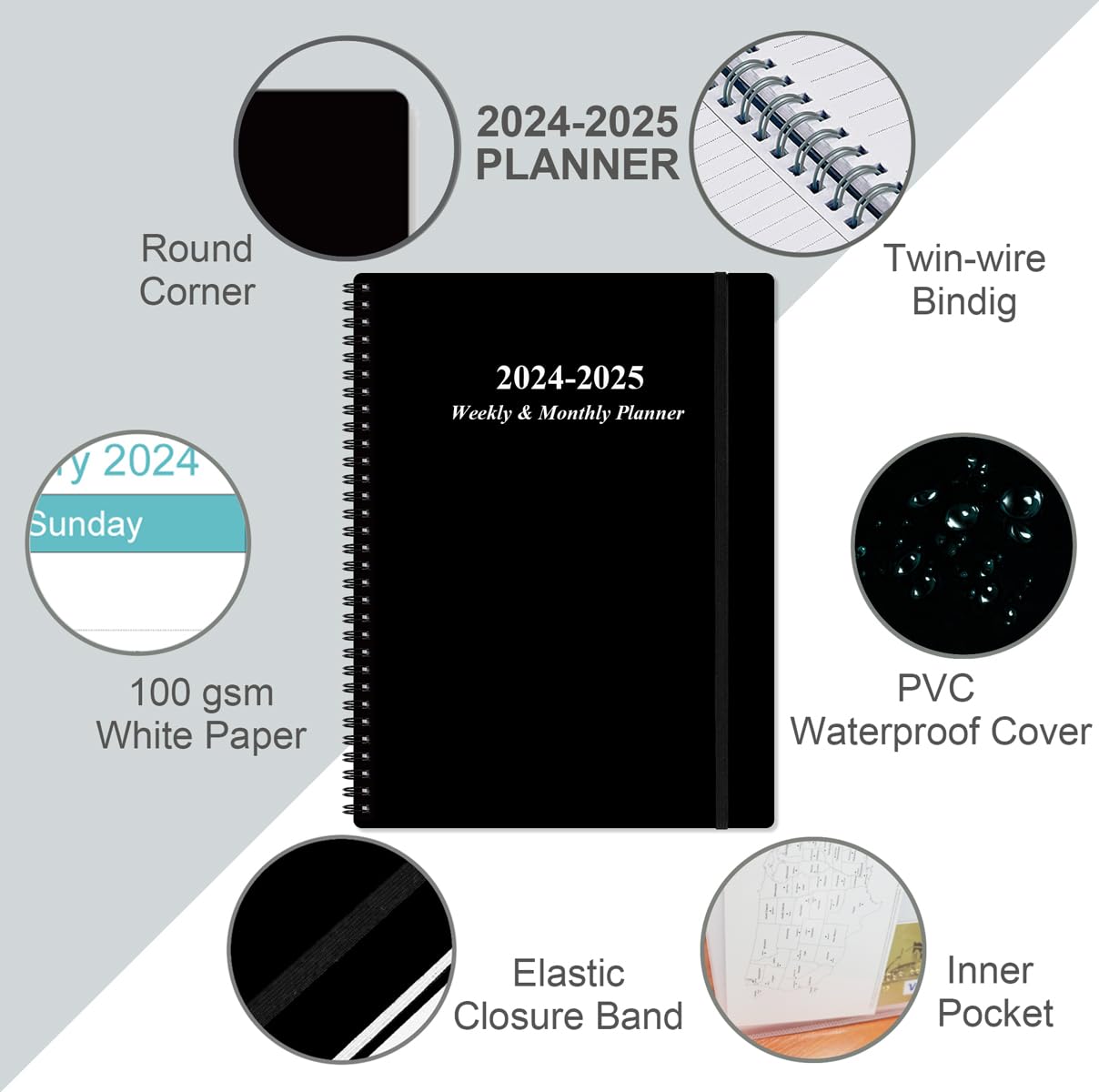 Snapklik.com : 2024-2025 Planner - 8.5 X 11 Weekly & Monthly Planner ...