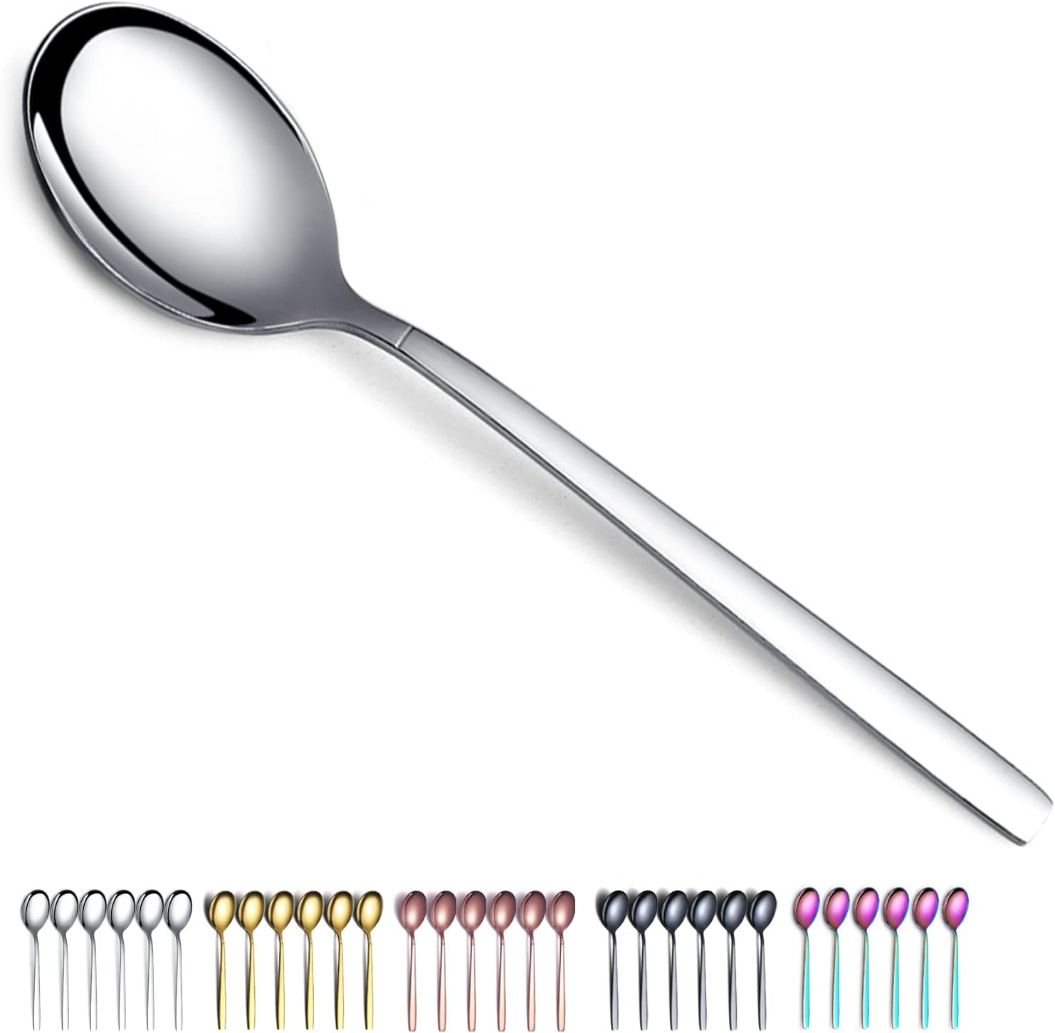 Dessert Spoons 6 Pieces Small Stainless Steel Spoons for Savoring ...