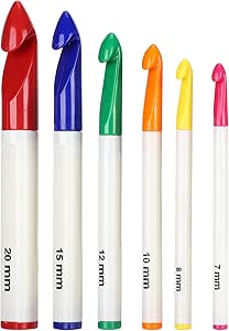 Amazon.com: Large Crochet Hooks,6Pcs Crochet Hook, Handles Thick ...