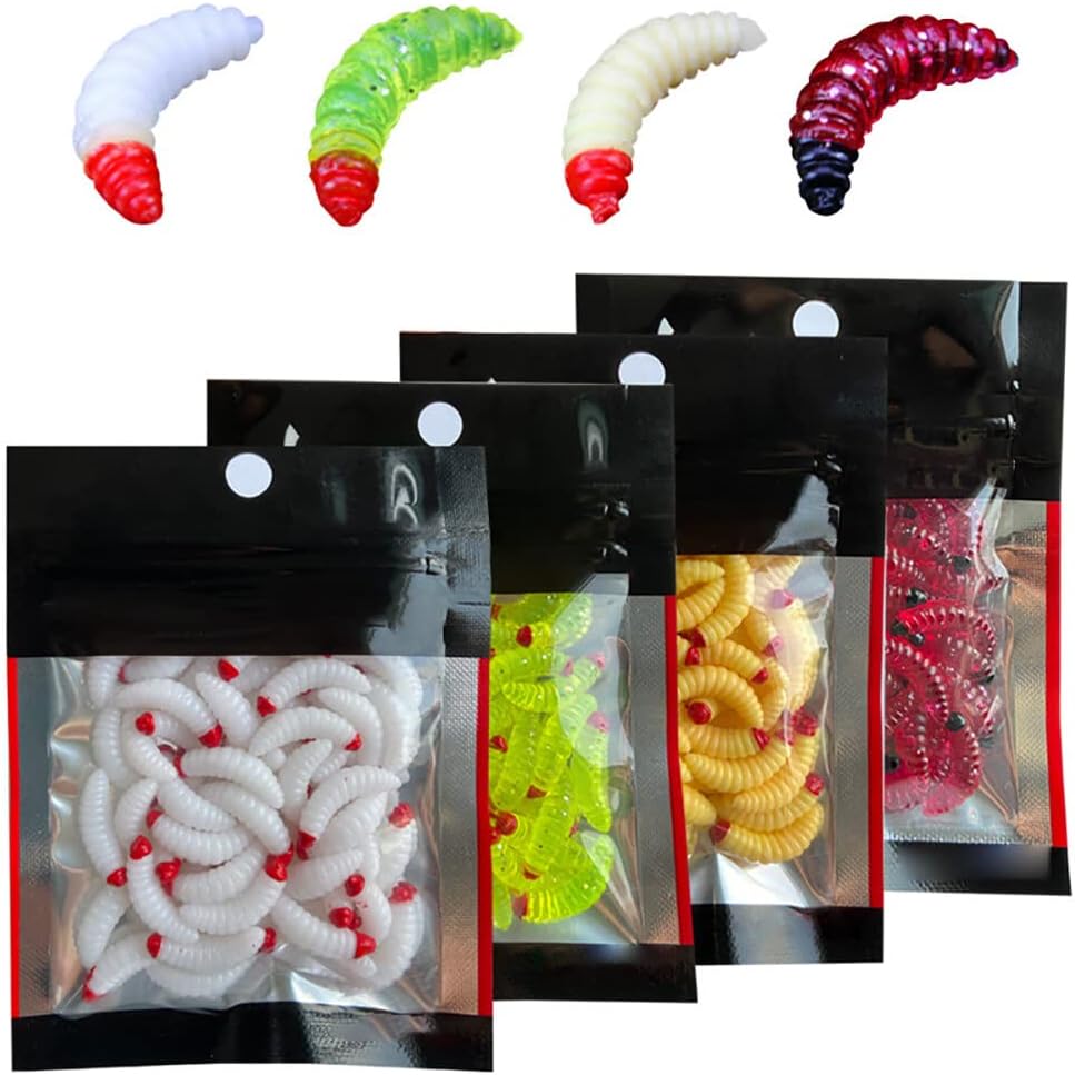 Amazon.com: Eforcase 200PCS Bass Fishing Worms Lures, Soft Plastic ...