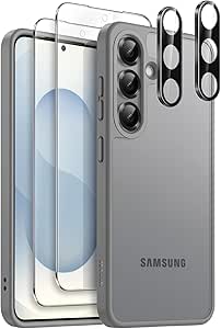JETech 5 in 1 Matte Case for Samsung Galaxy S25 5G with 2-Pack Each Screen Protector and Camera ...