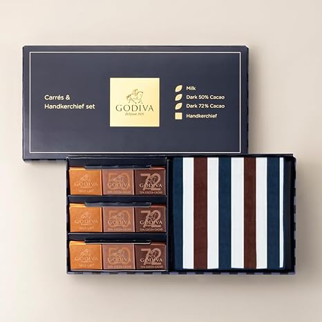 Amazon.co.jp: ギフト お返し チョコレート スイーツ ゴディバ (GODIVA)カレ & ハンカチ ギフトセット : 食品・飲料・お酒