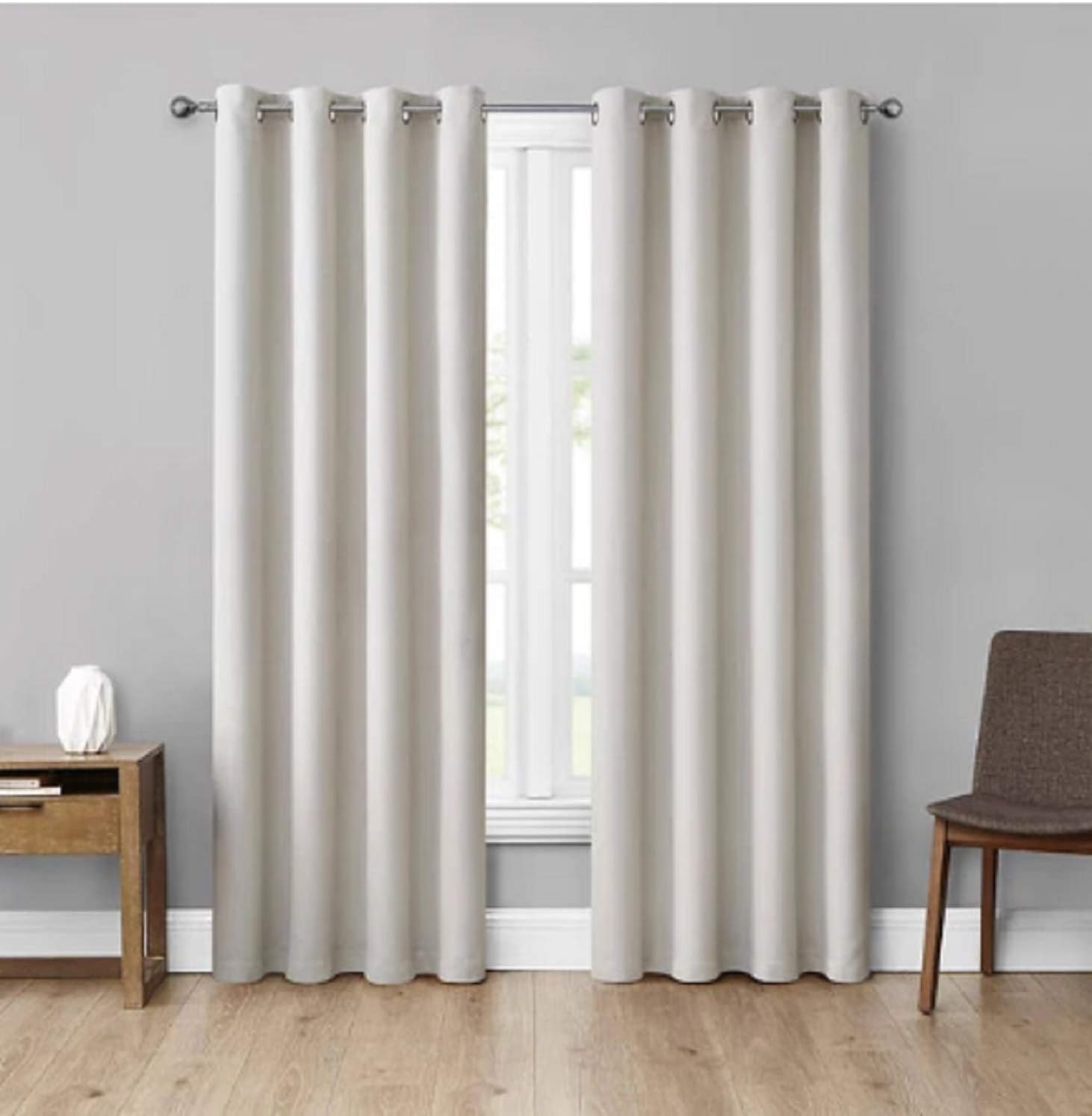 Amazon.com: Eclipse Absolute Zero Curtains, 2-Pack (Cream) 84 in : Home ...