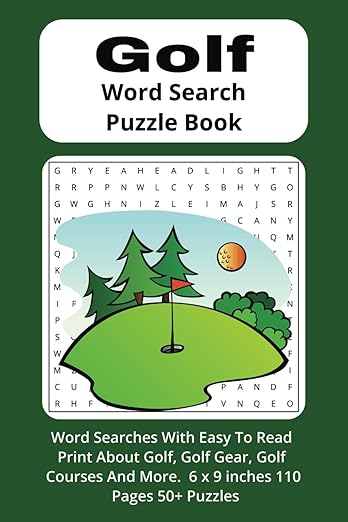 Golf Word Search Puzzle Book: Word Searches with Easy to Read Print ...