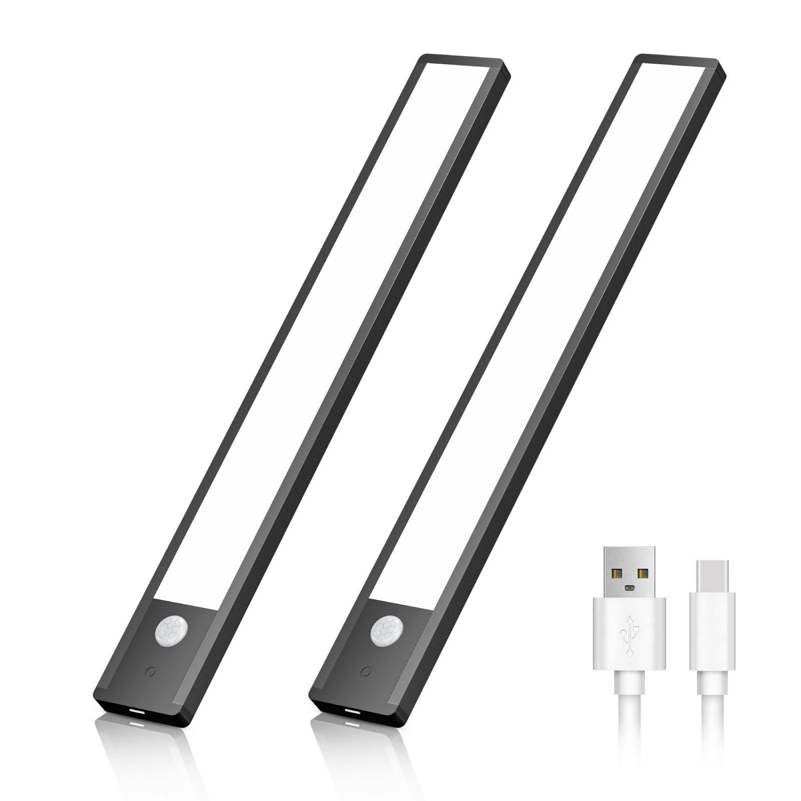 Motion Sensor Cabinet Light Indoor, USB Rechargeable Under Counter ...