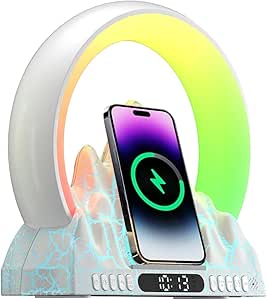 Amazon.com: LixronVL LED Wireless Charging Speaker, 6 in 1 Wake Up ...