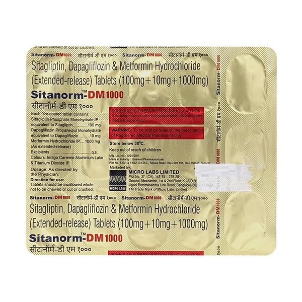 Sitanorm-DM 1000 - Strip of 15 Tablets : Amazon.in: Health & Personal Care