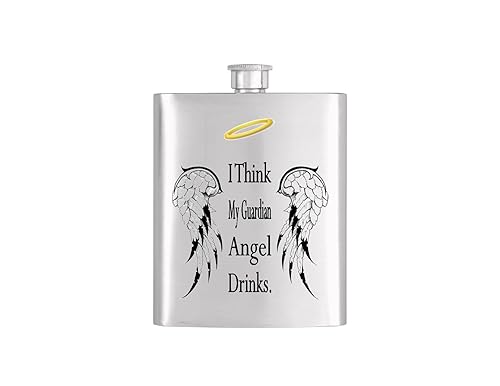 Amazon.com: I Think My Guardian Angel Drinks By Bottoms Up Flasks ...