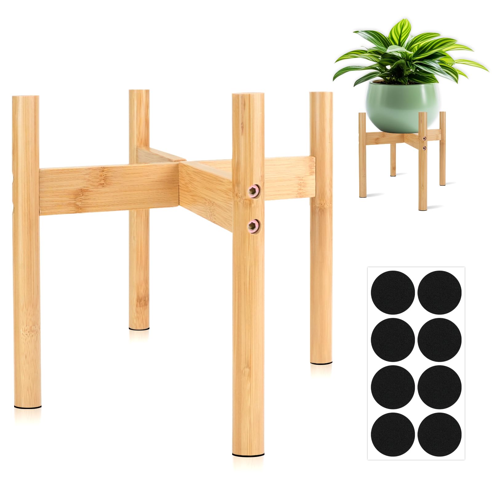 RETON Adjustable Plant Stand, Mid Century Modern Indoor Plant Stand ...