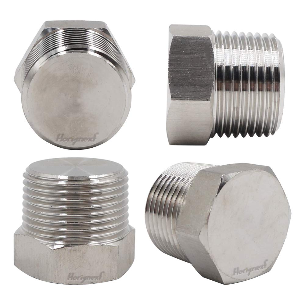 Snapklik.com : Horiznext Npt 3/4 Stainless Steel Male Thread Hex Head Water Pipe Plug, Adapt To ...