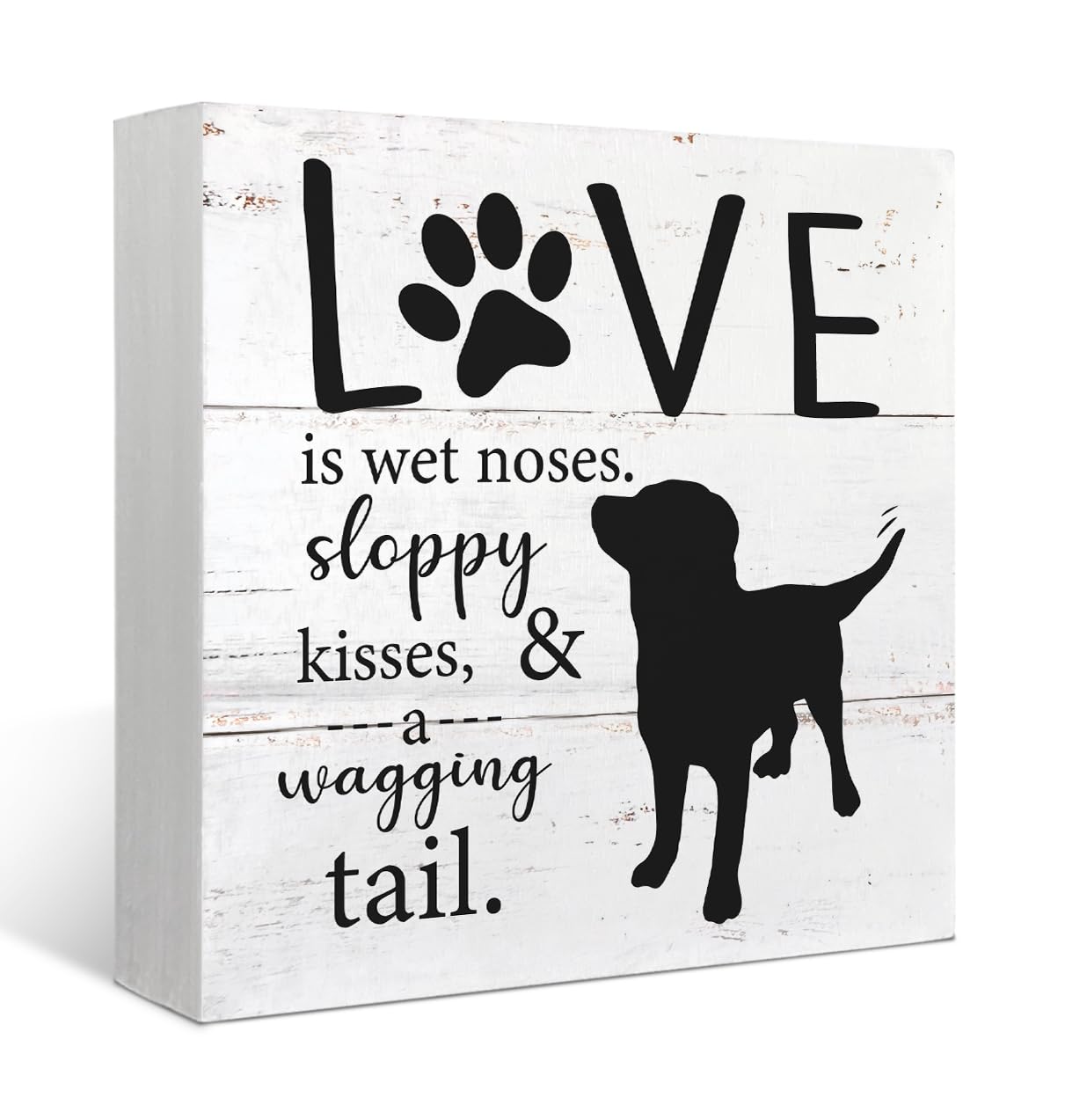 Amazon.com : Mtrgdn Love is Wet Noses Rustic Dog Wood Box Sign Desk ...