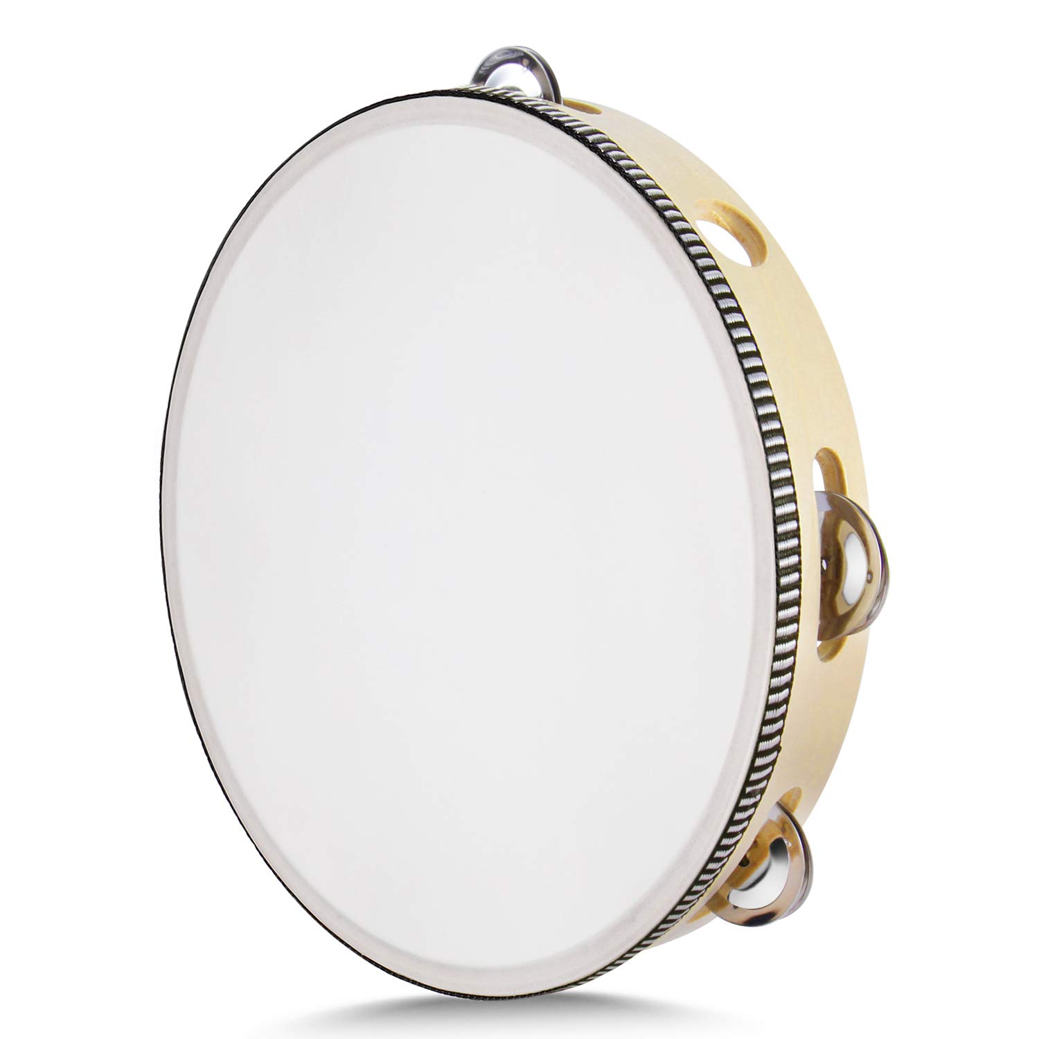 Snapklik.com : Flexzion Wooden Round Tambourine For Kids And Adults 10 ...