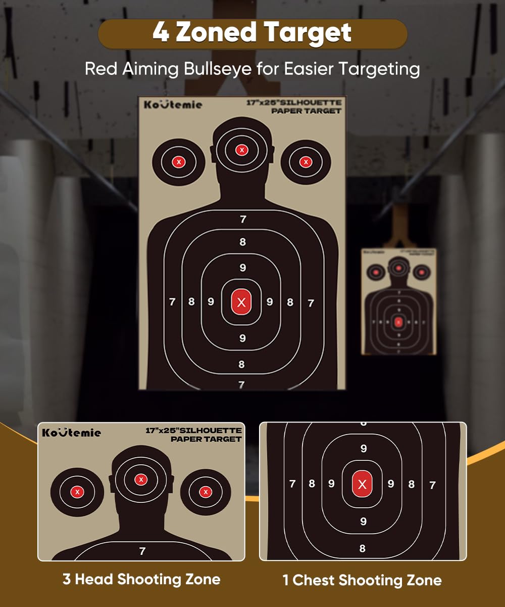 Snapklik.com : Koutemie 25 Pack 17 X 25 Inch Shooting Targets For Range