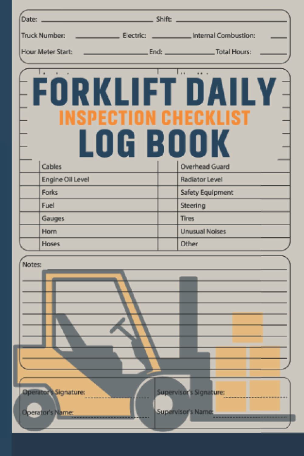 Buy Forklift Daily Inspection Checklist Log Book: Awesome Gift Idea ...