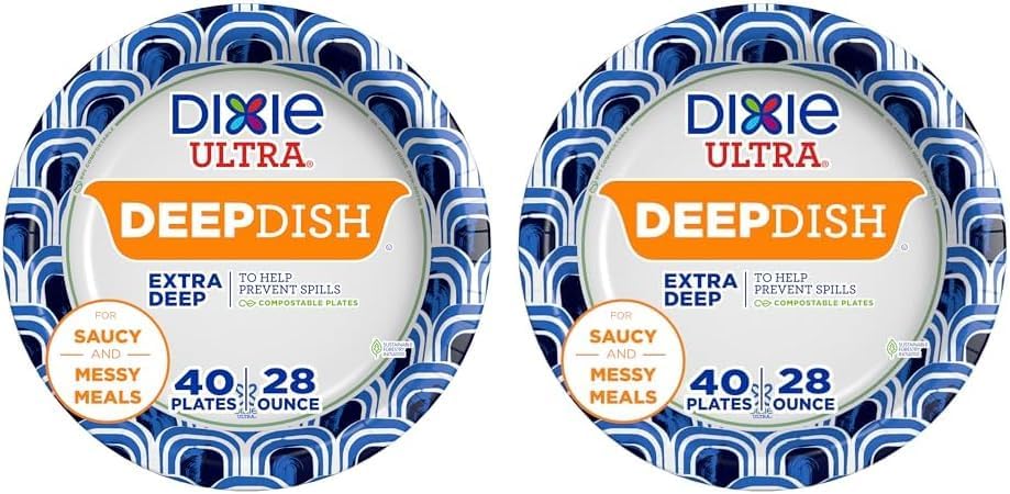 Amazon.com: Dixie Ultra, Deep Dish Paper Plates, 9 Inch, 40 Count, 3X ...