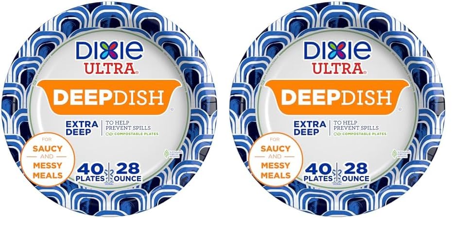 Amazon.com: Dixie Ultra, Deep Dish Paper Plates, 9 Inch, 40 Count, 3X ...
