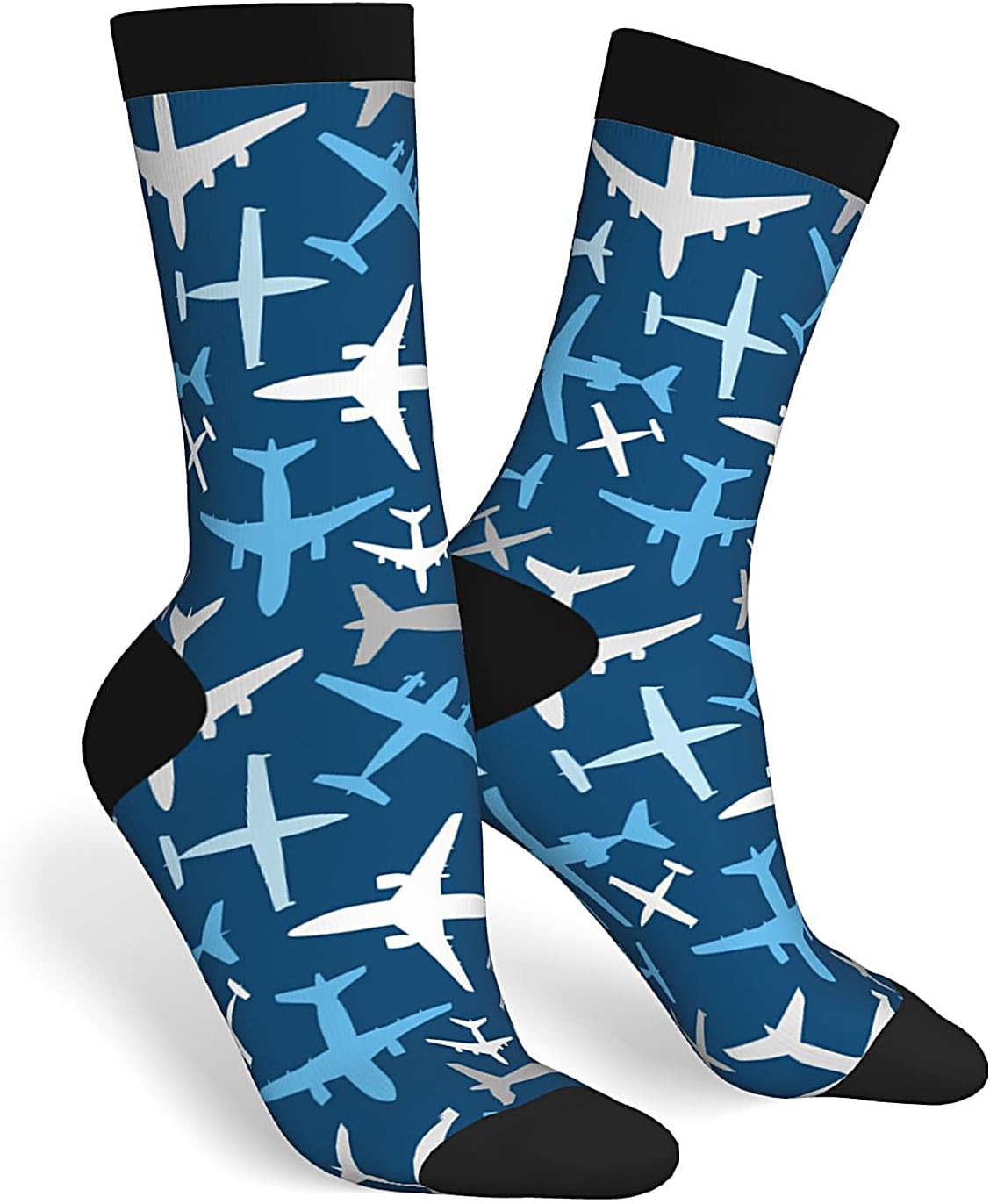 Amazon.com: JKJOJIA Airplane Pattern Novelty Socks For Men Women, Funny ...
