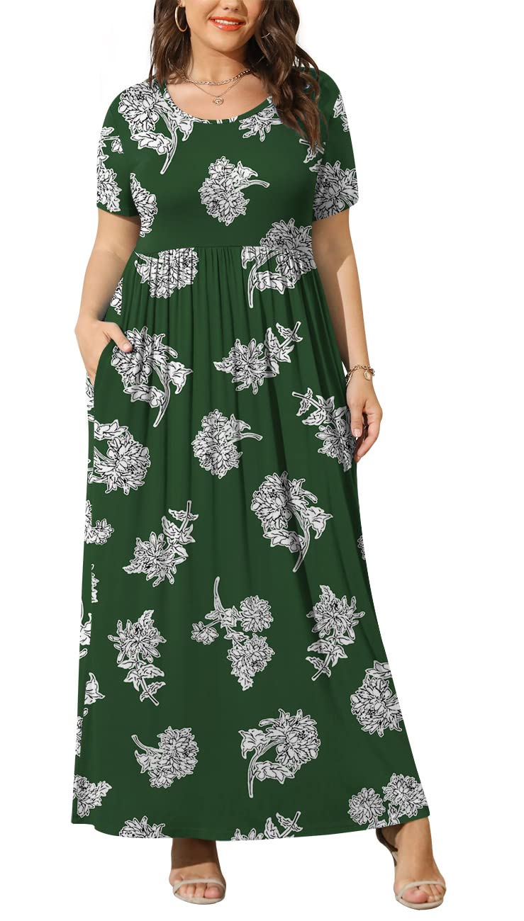 BISHUIGE Women Summer XL-6X Plus Size Maxi Dress Long Dresses with ...