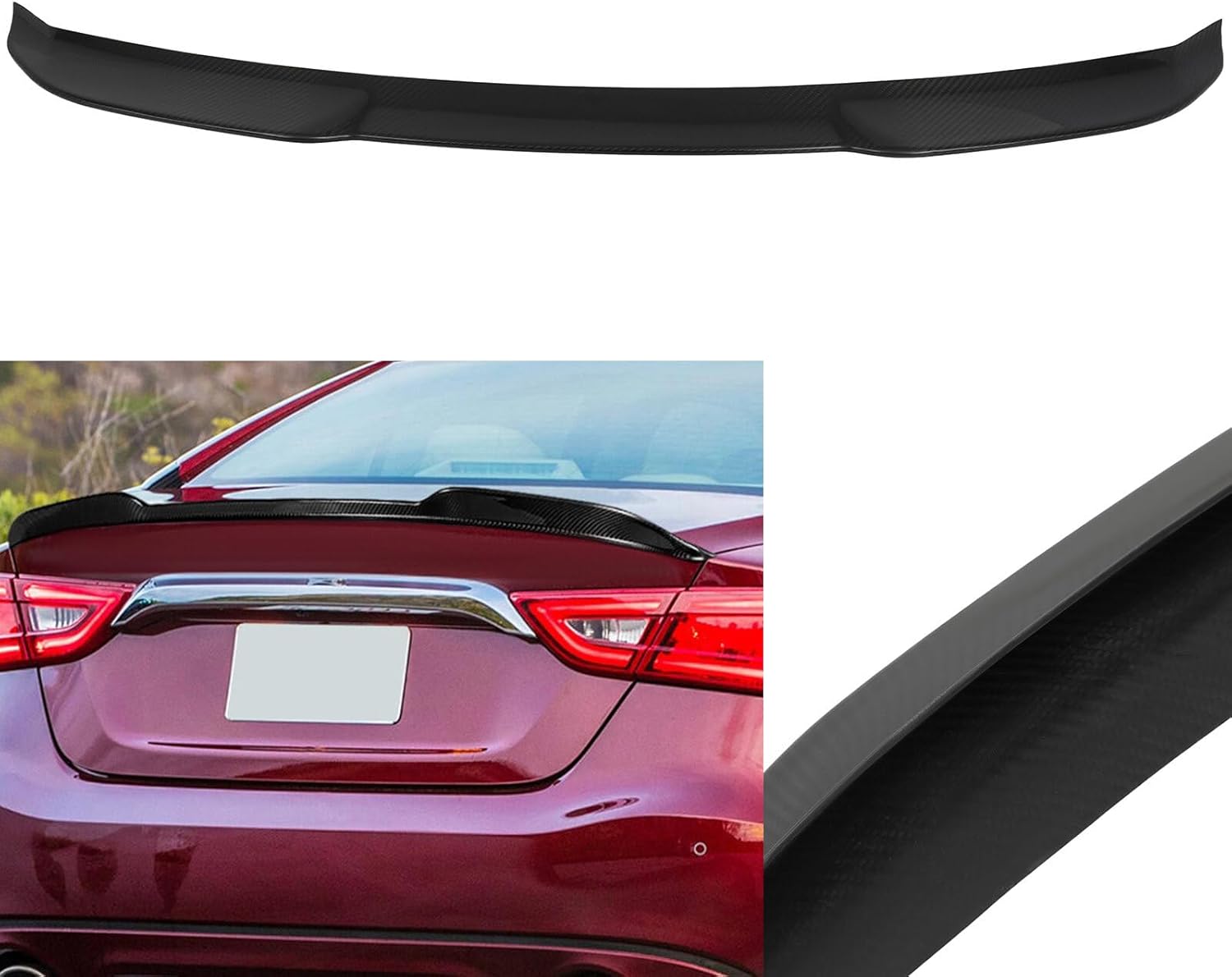 Amazon.com: SCITOO Carbon Fiber Rear Window Spoiler Wing Fit for 2016 ...