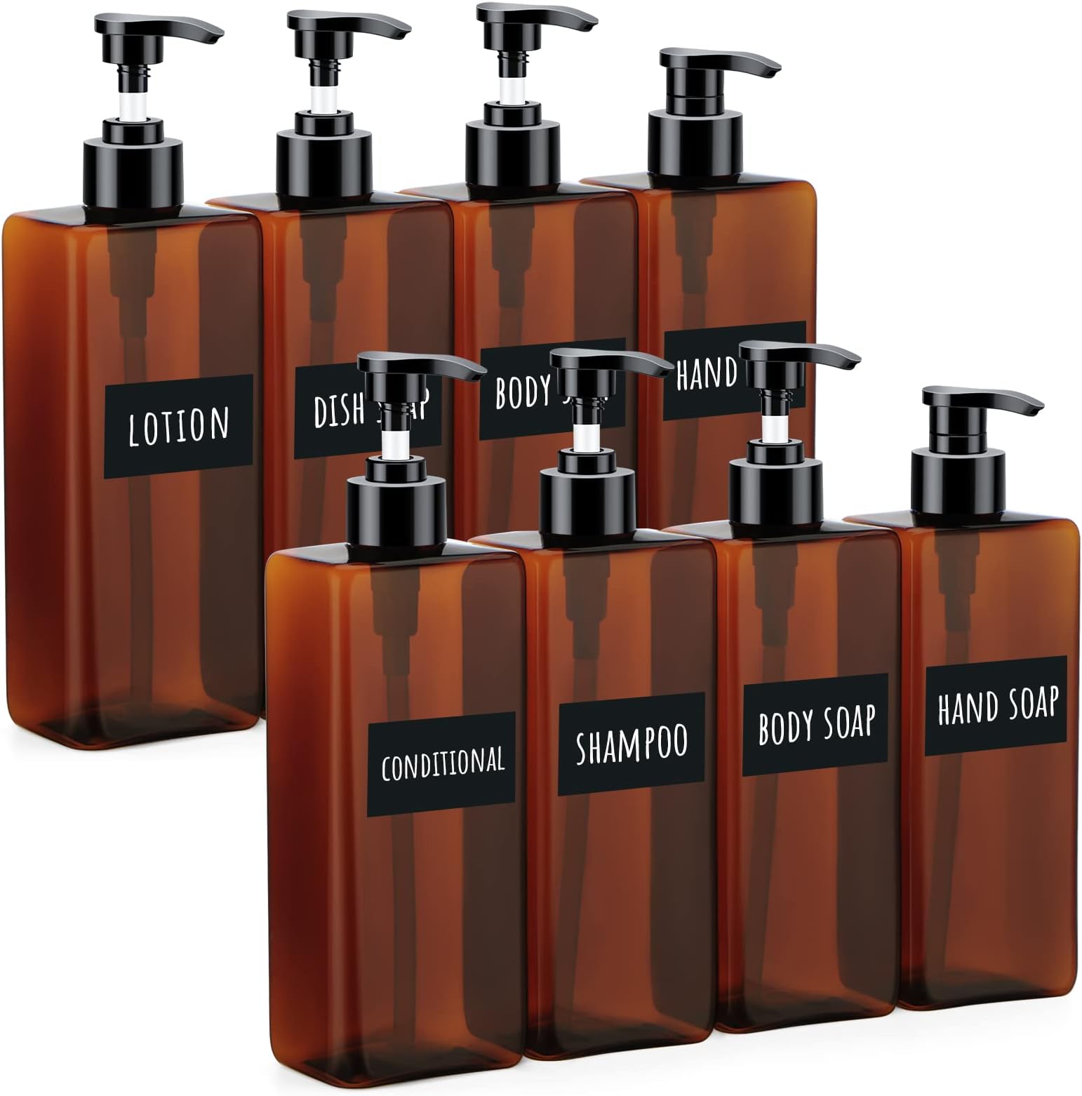 Amazon.com: Modern Refillable Shampoo and Conditioner Dispensers by ...