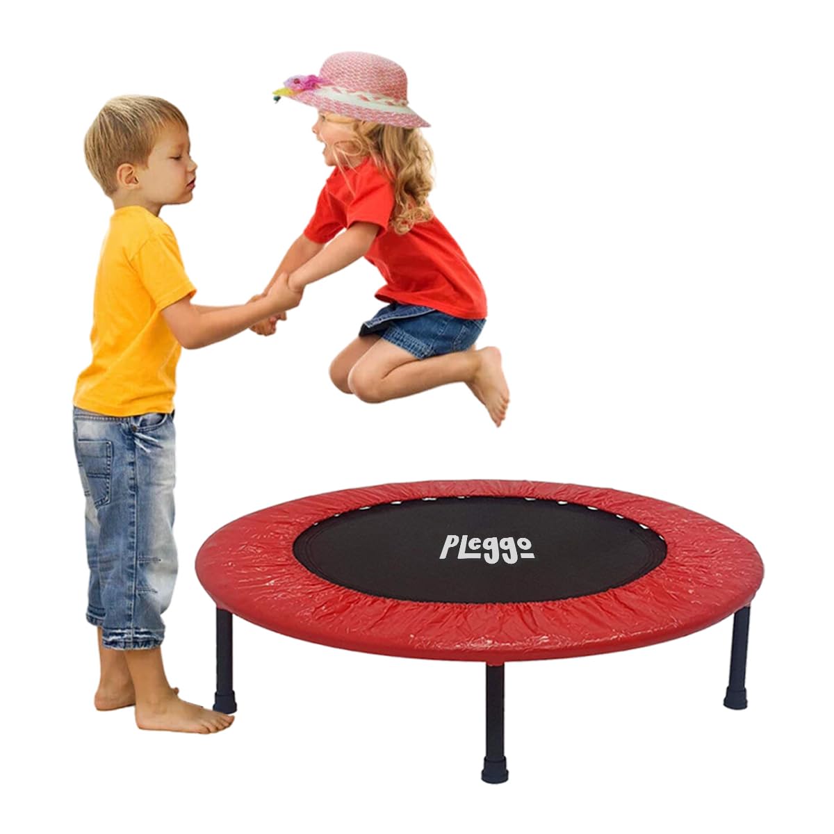 Pleggo Compact Mini Indoor/Outdoor Jumping Trampoline for Kids | Quiet ...