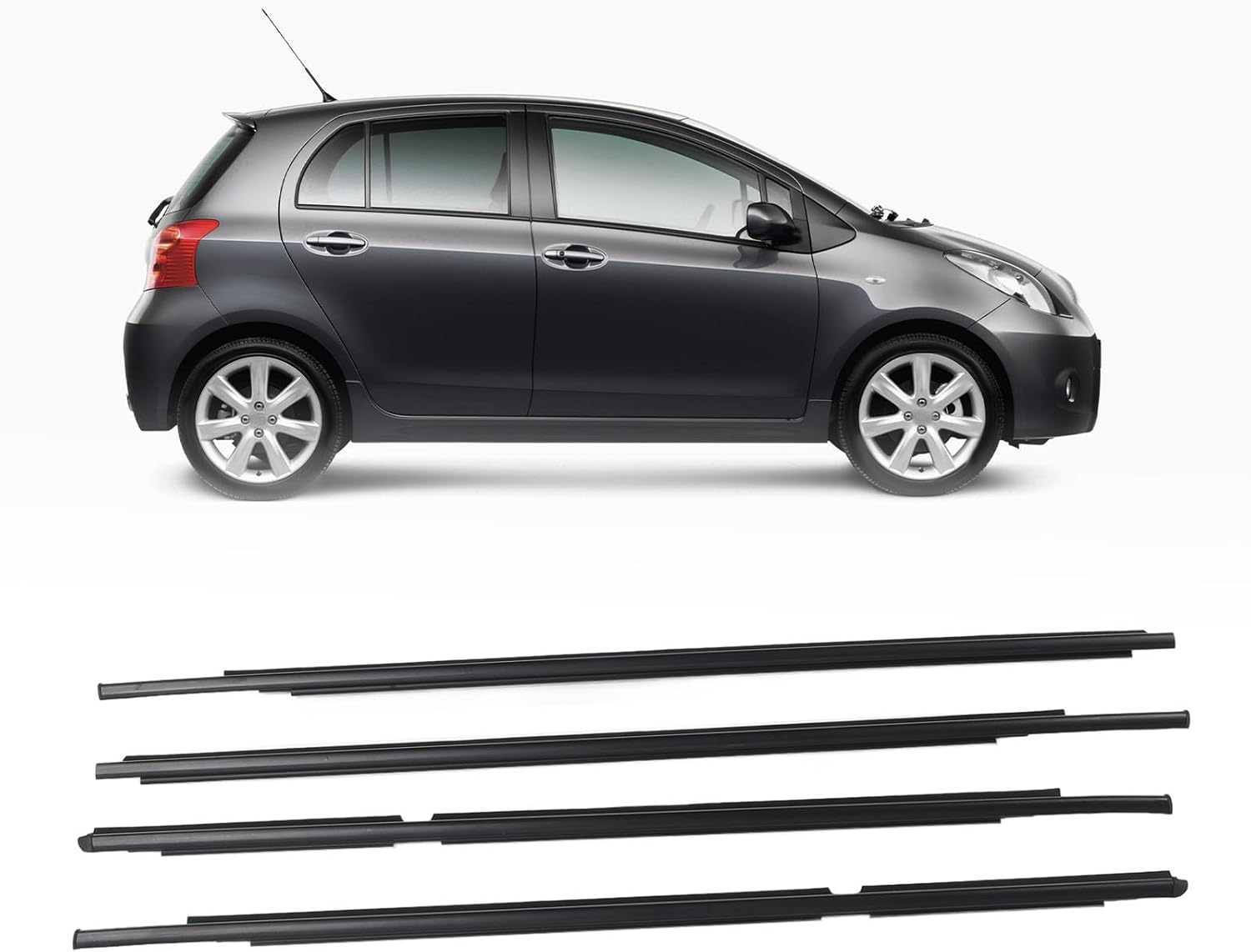 Jiawu Window Moulding Trim Weatherstrip Seal Belt, 4 Pcs Car Outer Door ...