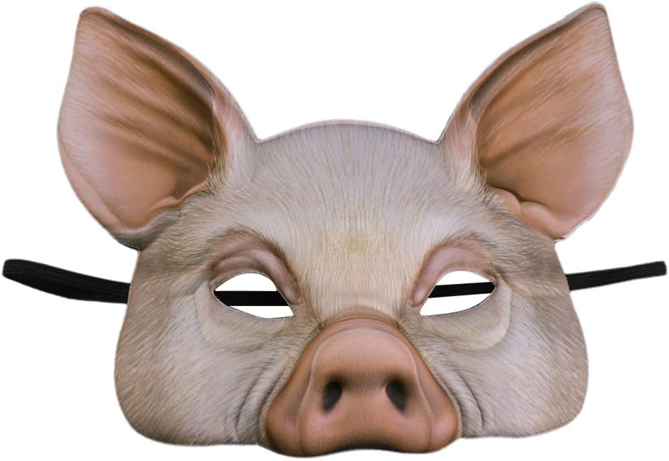 PRETYZOOM Halloween Pig Mask EVA Half Face Animal Mask with Elastic ...