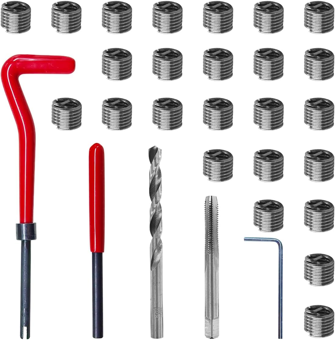 30PCS M6 x 1.0mm Thread Repair Insert Kit, Stainless Steel Helicoil ...