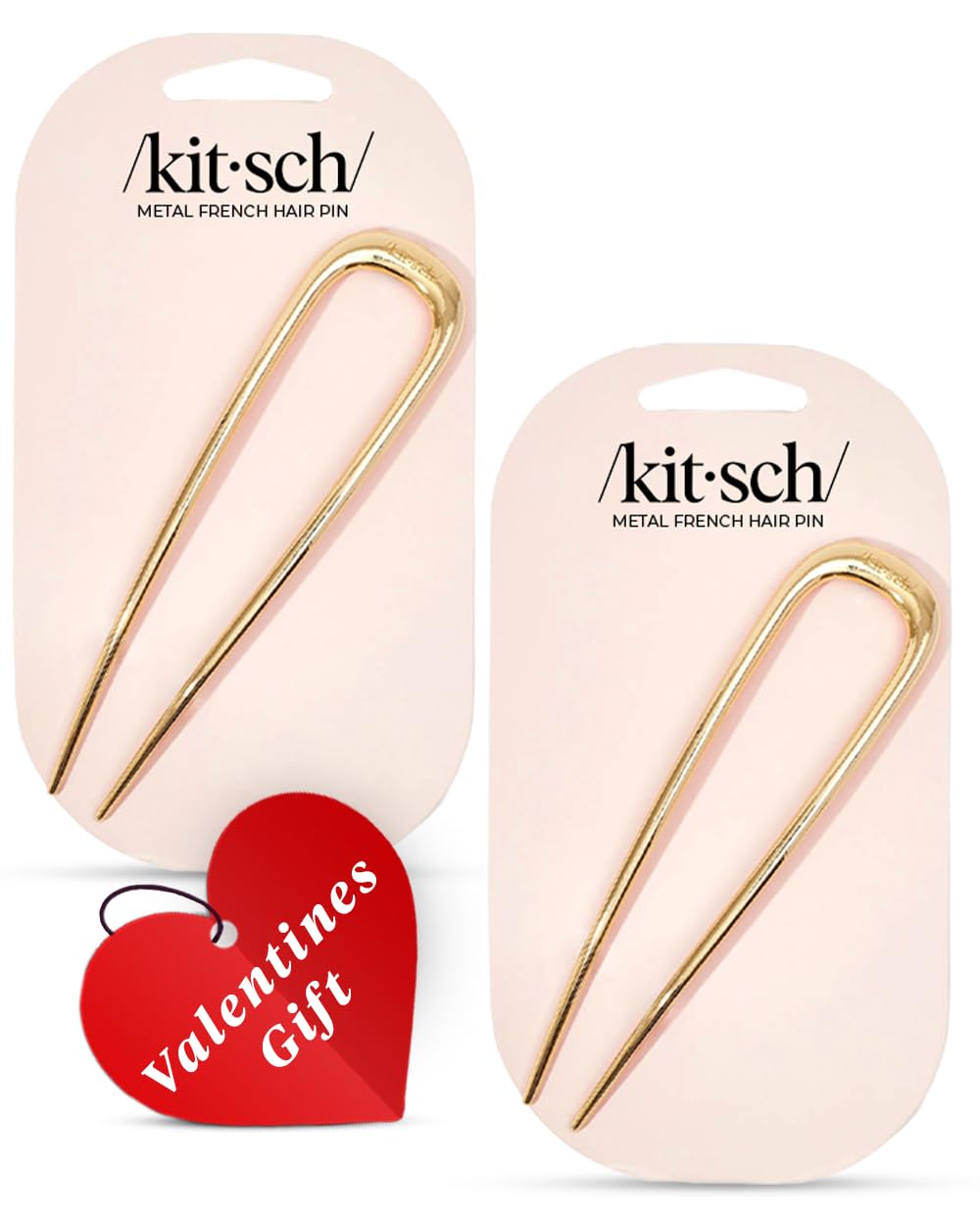 Amazon.com : Kitsch Metal French Hair Pin for Women, Hair Fork for Buns ...