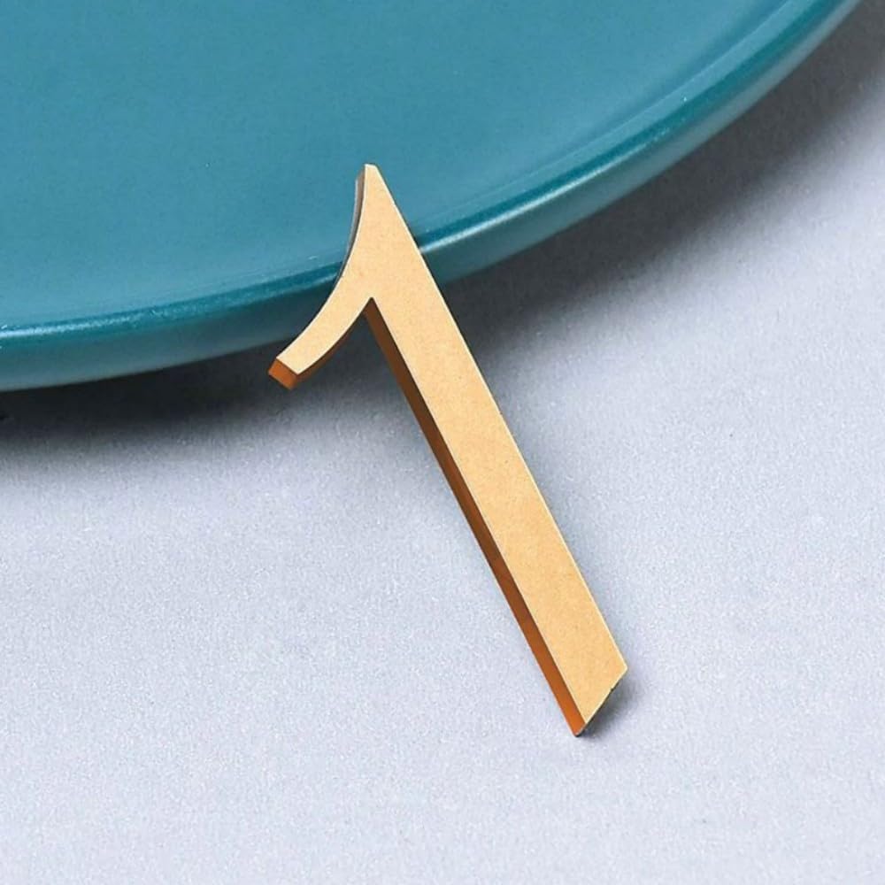 Amazon.com: 2 Inch House Numbers, Brass Number Plate Metal Modern ...