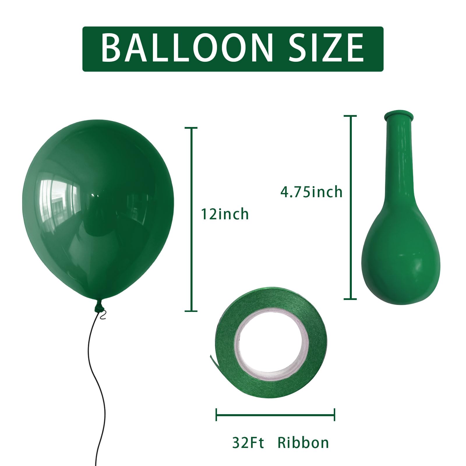 Snapklik.com : Green Balloons Dark Green Birthday Decorations 100 Pack ...