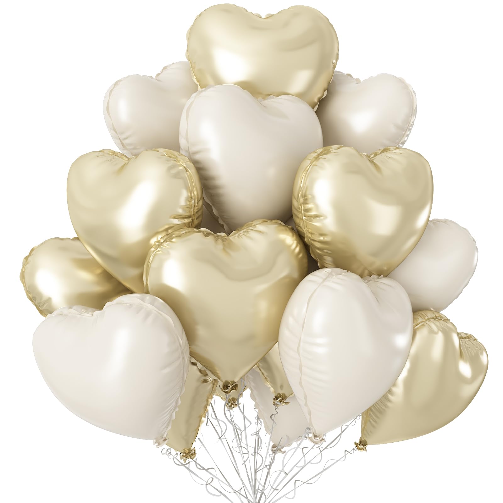 Amazon.com: Champagne Gold Cream Heart Balloons,12Pcs 18 Inch Beige ...