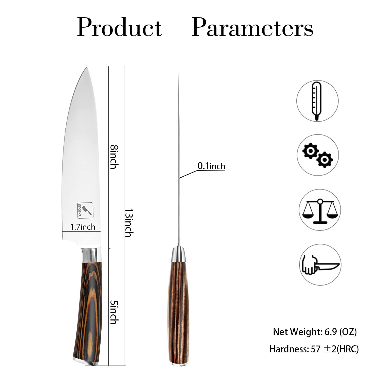 Snapklik.com : Imarku Chef Knife - Pro Kitchen Knife 8 Inch Chefs ...