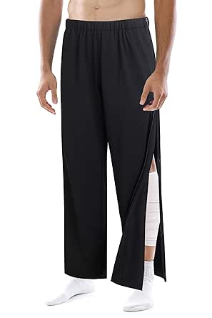 Amazon.com: Men's Tear Away Basketball Pants, Post Surgery Sweatpants ...