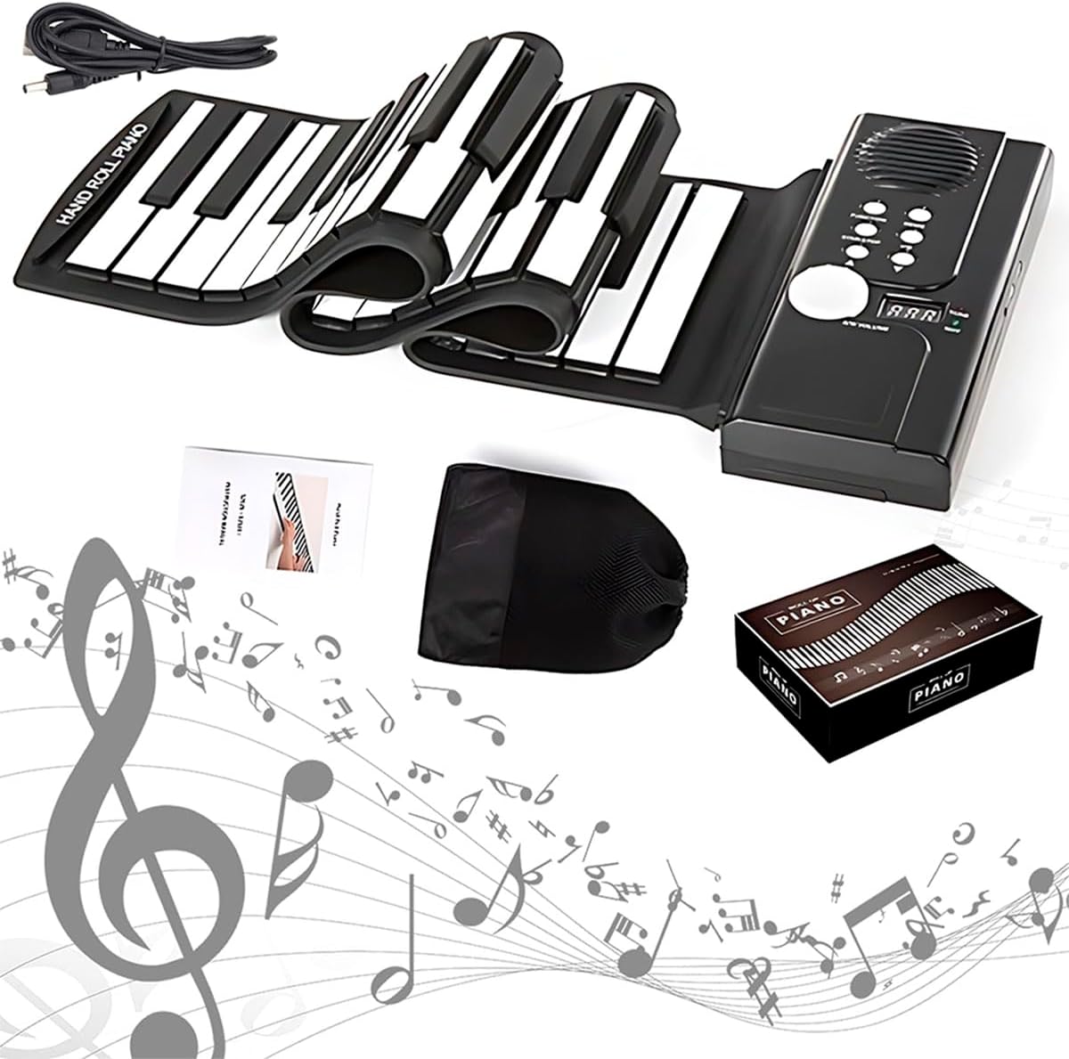 Teclado de Piano Enrollable 61 Teclas, Piano Musical Electrónico de ...