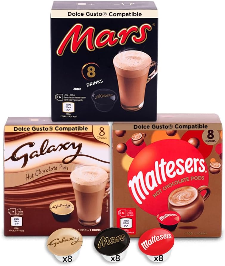 Galaxy, Mars & Maltesers Hot Chocolate Pods – Dolce Gusto Compatible ...