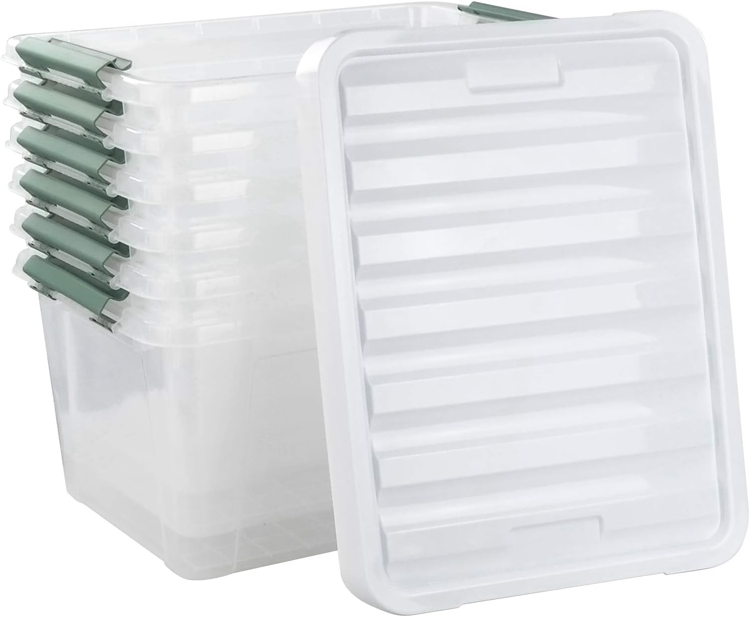 Amazon.com - iris Buckle Up Storage Box, 12.9 Quart, Clear, 4 Count