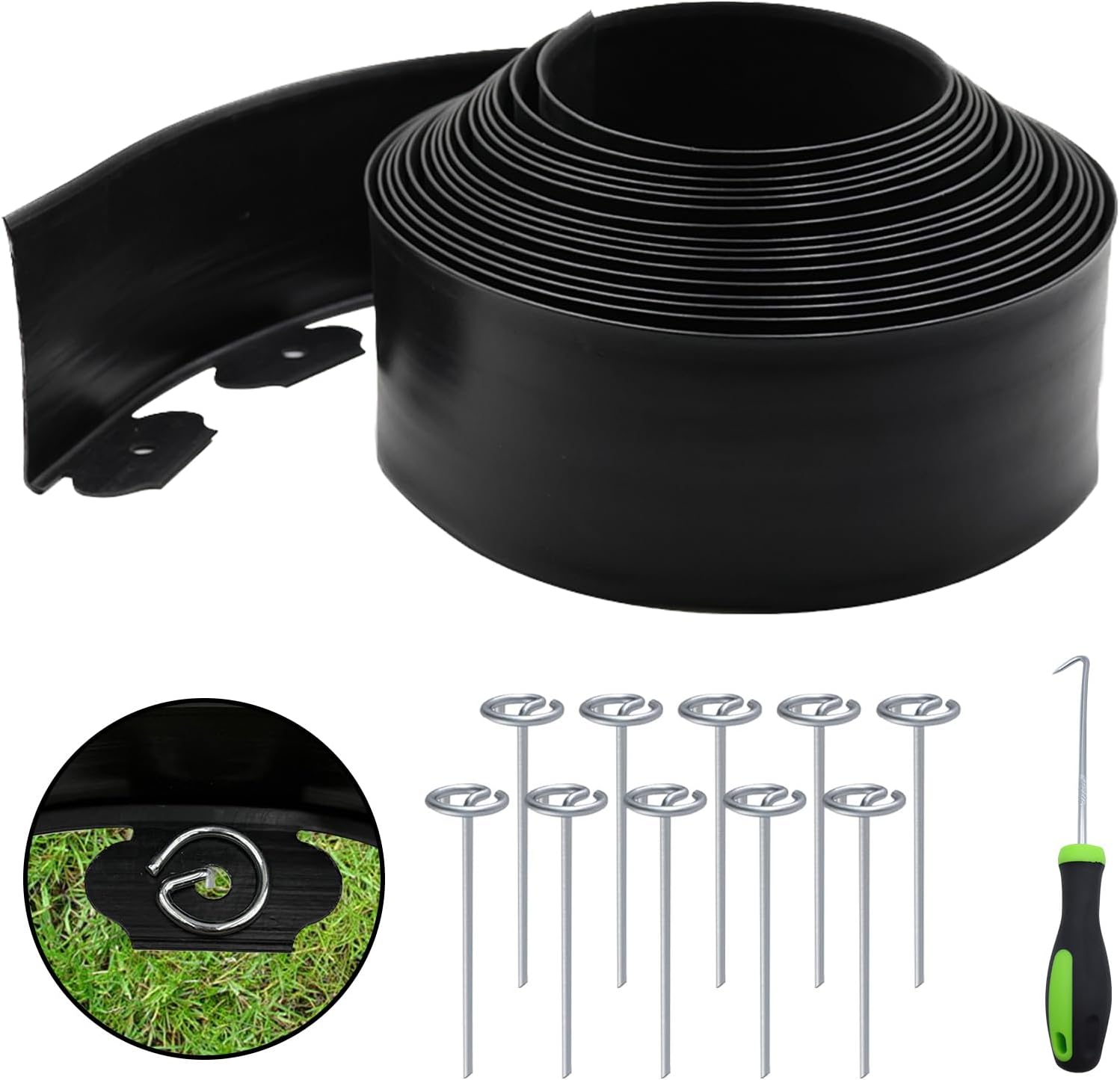 Amazon.com : Landscape Edging Kit LOLEDE–– 33FT Flexible Paver Edging ...