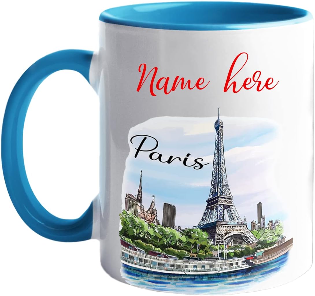Amazon.com: France Paris Skyline and Eiffel Tower Coffee Mug ...