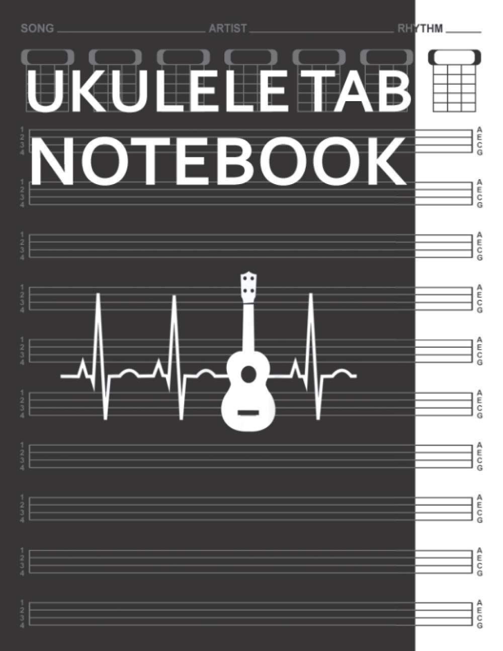 Buy Ukulele Tab : Best Ukulele Heartbeat Musician 120 Pages Blank ...