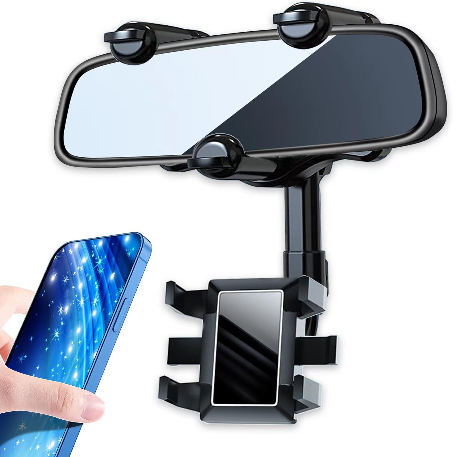 Amazon.com: Galundge Rear View Mirror Phone Holder for Car, 360 ...